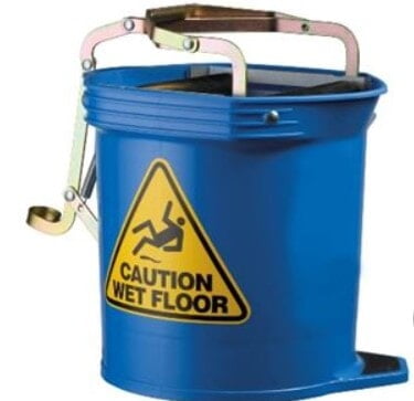 Wide Mouth Roller Wringer Bucket 16ltr - Blue